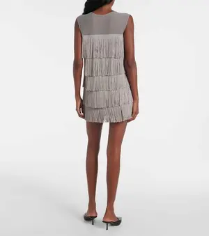 Norma Kamali Pickleball Fringed Mini Dress