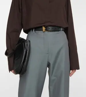 THE ROW Leather Belt - Black