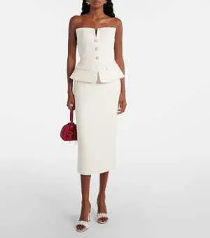 SELF-PORTRAIT Bridal Sequinned Bouclé Midi Dress