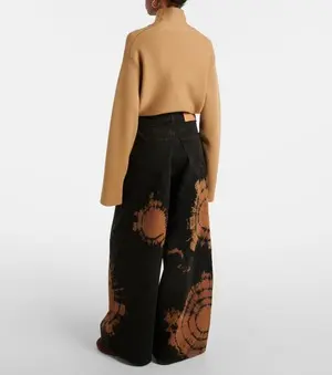 Alanui Printed Cotton Wide-leg Pants