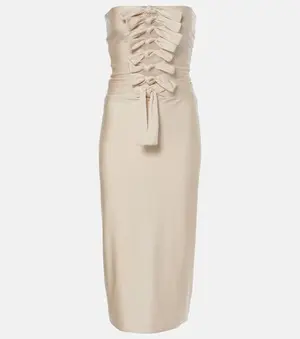 Coperni Gala Tie-front Midi Dress - Beige