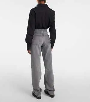 RE/DONE High-rise Straight Leg Jeans - Grey