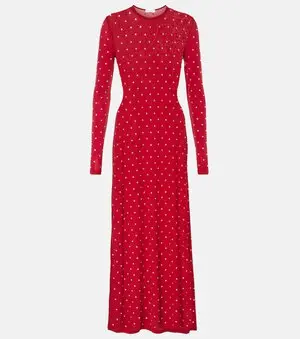 Rabanne Embellished Maxi Dress - Red