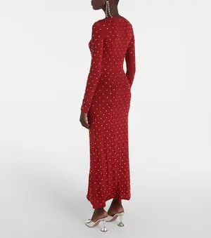 Rabanne Embellished Maxi Dress - Red