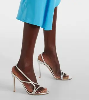 GIANVITO ROSSI Paradise Metallic Leather Sandals