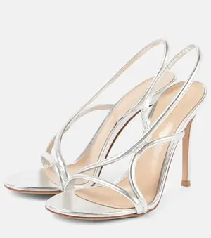 GIANVITO ROSSI Paradise Metallic Leather Sandals