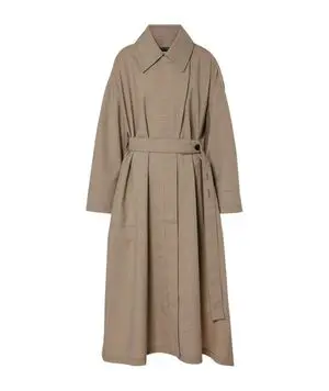 Co Checked Wool-blend Trench Coat