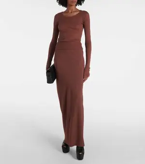 Rick Owens Knitted Maxi Skirt - Black