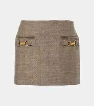 Stella McCartney Herringbone Wool-blend Miniskirt