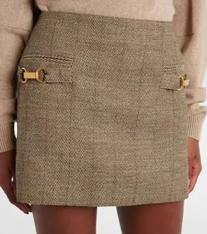 Stella McCartney Herringbone Wool-blend Miniskirt
