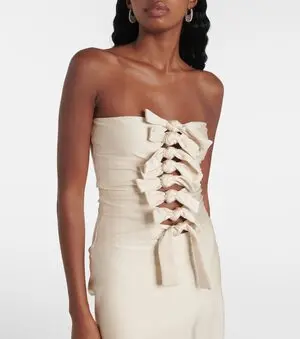 Coperni Gala Tie-front Jersey Midi Dress - Beige