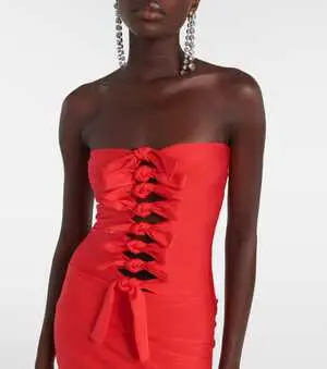 Coperni Gala Tie-front Jersey Midi Dress - Red
