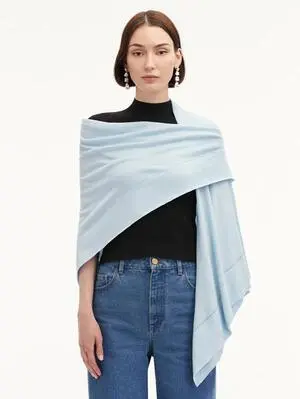Oscar De La Renta Wool-blend Shawl Light Blue