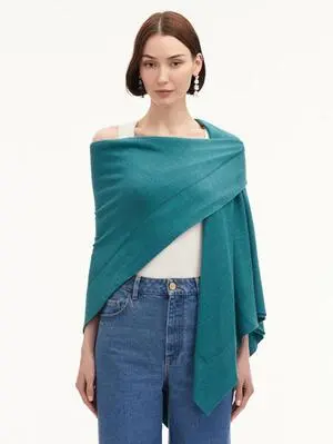 Oscar De La Renta Wool-blend Shawl Teal