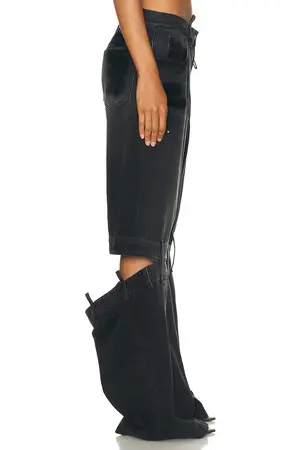 Attico Long Cut-out Wide Leg Jeans