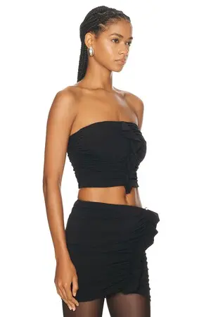 Attico Ruched Strapless Top