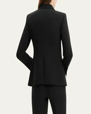 Theory Traceable Wool Slim Single-breasted Blazer - Black