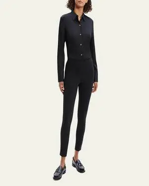 Theory Adbelle Core Scuba High-waist Ankle Leggings