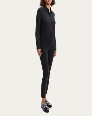 Theory Adbelle Core Scuba High-waist Ankle Leggings