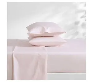 Laura Ashley Solid Pink King Sheet Set