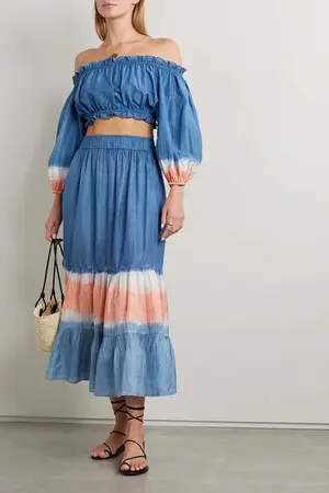 Cara Cara Shelby Cropped Tie-dyed Top