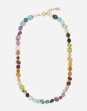 Dolce & Gabbana Rainbow Gemstone Necklace - Gold