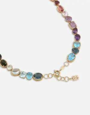 Dolce & Gabbana Rainbow Gemstone Necklace - Gold