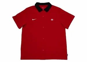 Nike Sb Olympics 2024 Japan Short Sleeve Bowler Shirt Red/white (asia Sizing)in Red/white