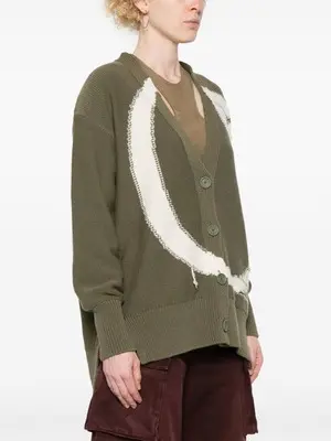 Off-White Intarsia-knit Logo Cardigan