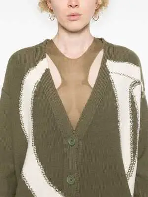 Off-White Intarsia-knit Logo Cardigan