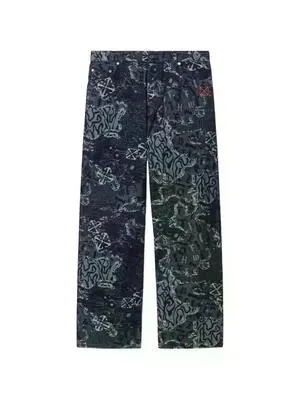 Off-White Arrow Jacquard Straight Jeans - Blue