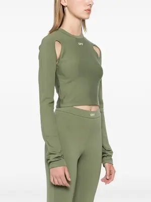 Off-white Cut Out Performance Tops For Women