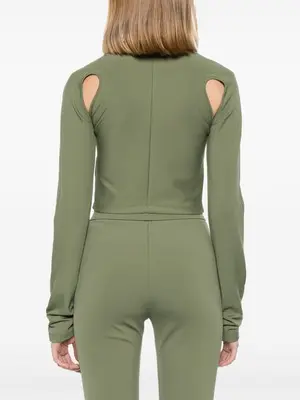 Off-White Logo-print Cropped Top - Green