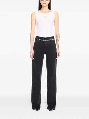 Off-White Pearl-embellished Ribbed Tank Top - White