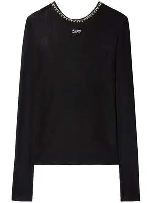 Off-white Ribbed Performance Tops For Women