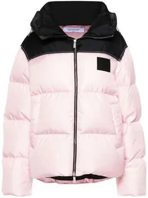 Off-White Logo-appliqué Puffer Jacket - Pink