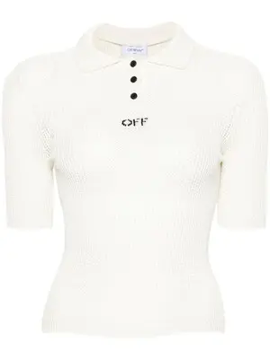 Off-White Logo-embroidered Polo Shirt