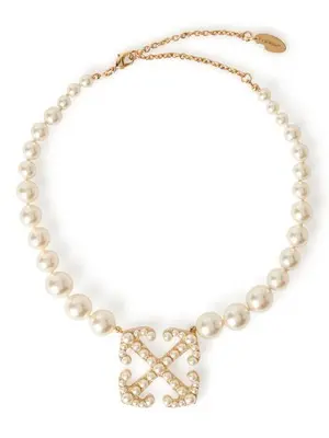 Off-White Pave Arrow-motif Necklace