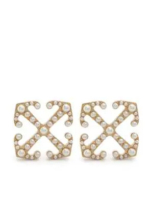 Off-White Arrow Stud Earrings - Gold
