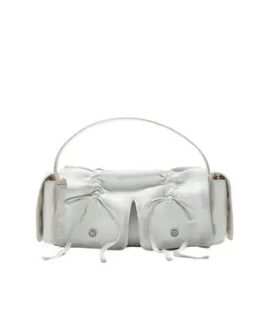 Acne Studios Multipocket Leather Tote Bag - White