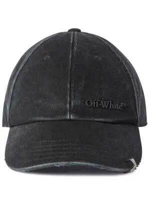 Off-White Appliqué Distressed Cap - Black