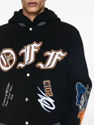 Off-White Chenille-logo Bomber Jacket