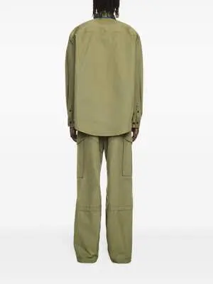 Off-White Logo-embroidered Shirt Jacket - Green