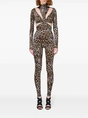 Elisabetta Franchi Leopard-print Cut-out Jumpsuit