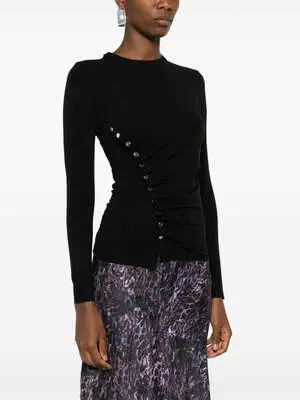Rabanne Drapé Jersey Top - Black