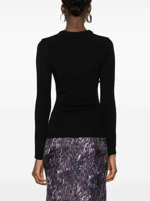 Rabanne Drapé Jersey Top - Black