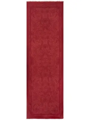 Etro Frayed Paisley-print Scarf - Red