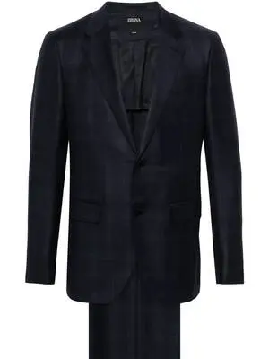Zegna Checked Suit - Blue