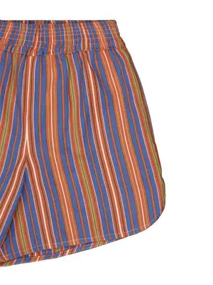 PAULA Striped Cotton Mini Shorts - Blue