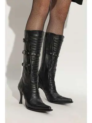 Vetements Studded Leather Boots